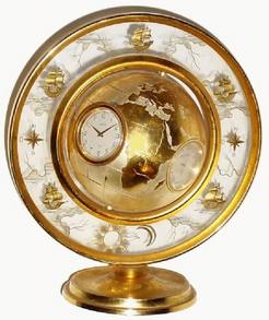 Desk Clock; Swiss, Angelus, 8-Day, Barometer-Hygrometer-Thermometer, 8 ...