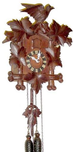 Cuckoo Clock; Berger (G), 30-Hour, 5-Leaf & Single Bird, 16 inch.