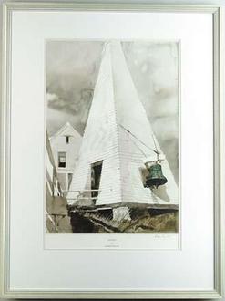 Wyeth, Andrew Newell; Collotype, signed, Fog Bell, (Lighthouse), 27 inch.