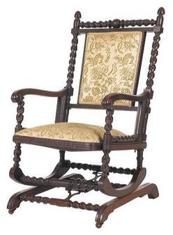 Furniture: Chair-Rocking; Victorian, Hunzinger, Cherry, Platform ...