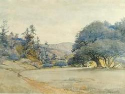 Butler, Philip A; Watercolor Painting, signed, Near The Foothills, 22 inch.