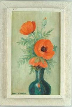 Hickman, Harry L; Oil on Canvas Painting, signed, Oriental Poppies.