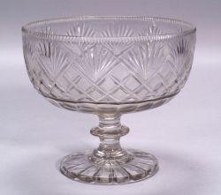 Pittsburgh Glass; Bakewell, Bowl (Footed), Strawberry Diamond & Fan ...