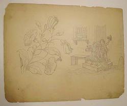 Nimschke, Louis D; Pencil Drawing, (3), Firearms Engraving Designs.