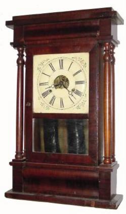 Shelf Clock; Sperry & Shaw, 30-Hour, Mahogany, 26 inch.