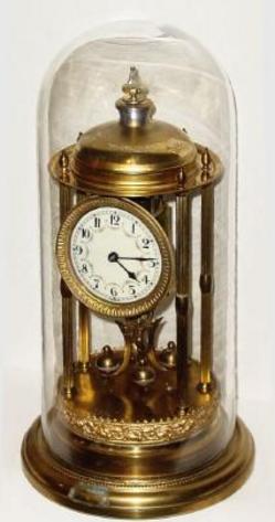 Skeleton Clock; Kieninger & Obergfell, Louvre, 400-Day, 16 inch.