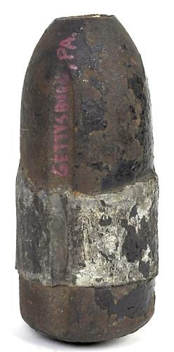 Munitions; Hotchkiss Shell, Civil War, Gettysburg Relic, 7 inch.