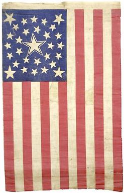 Flag; US, 30-Stars, Circular Halo Center, Muslin, 23 inch.