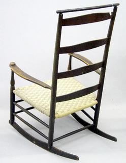 Furniture: Chair-Rocking; Shaker, Mount Lebanon, #7, Tape Seat, Arched ...