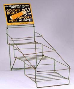 Advertising-Snacks; Edgewater Farms Popcorn, Display Wire Rack, Tin ...