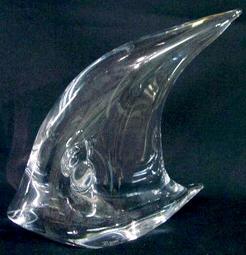 Daum Nancy Glass?; Figure, Fish, Crystal, 9 inch.