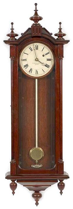 Wall Clock; Howard (E), Vienna No 58, Mahogany, 36 inch.
