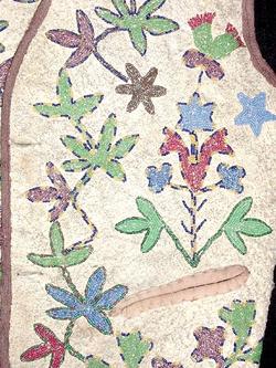 Clothing; Santee Sioux, Vest, Floral Beaded Design, 19 inch.