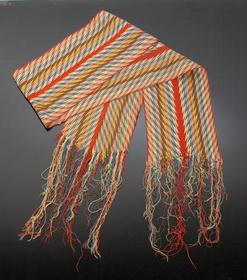 Ceremonial; Great Lakes, Assumption Sash, Zigzag Pattern, 74 inch.