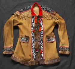 Clothing; Cree/Athabascan, Jacket, Beaded Hide, Floral Design.
