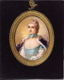 Regnol; Watercolor on Ivory Painting, signed, Miniature, Portrait of ...