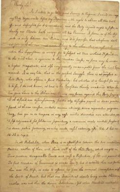 Historical Document; Revolutionary War, Letter From Peter Miller ...