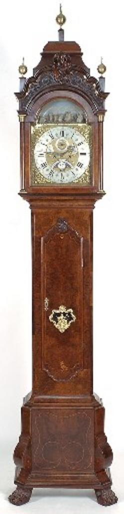 Tall Case Clock; Dutch, Henkels (Jan), Automaton, Walnut, Molded ...