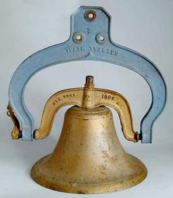 Bell; Firehouse, Hart Hardware, No 2, Yoke, 1886, 16 inch.