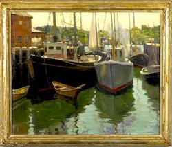 Leith-Ross, Harry; Oil on Canvas Marine Painting, signed, A Gloucester ...