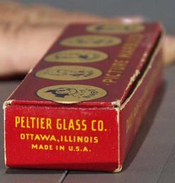 Marbles; Boxed Set, Peltier Glass Co, Comic Characters, No 5, Original Box.