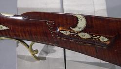 Rifle; Shell (John), Percussion, Tiger Maple, Peeping Indian Patchbox.