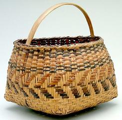 Basket; Cherokee, River Cane, Chevron Design, 12 inch.