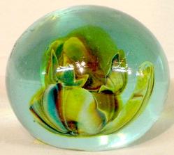 Paperweight; Labino, Schmeltz Glass, Freeform Flower, 3 inch.