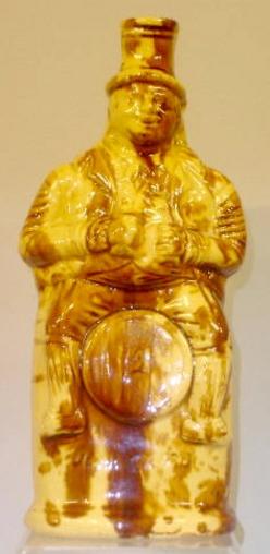 Rockingham Pottery; Toby, Bottle, Jim Crow Label, 9 inch.