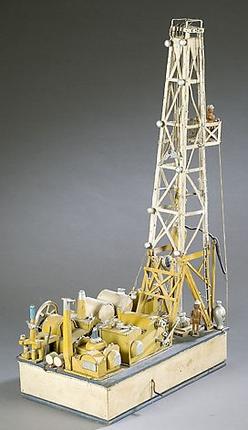 Model; Oil Derrick, Mechanized, Wood & Metal, 37 inch.