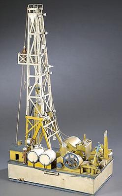 Model; Oil Derrick, Mechanized, Wood & Metal, 37 inch.