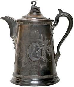 Pewter; Pitcher, George Washington Commemorative, 12 inch.