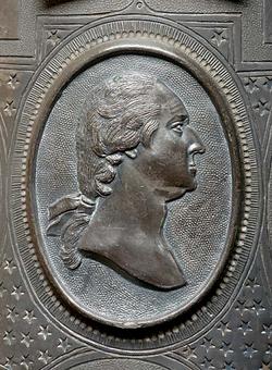 Pewter; Pitcher, George Washington Commemorative, 12 inch.