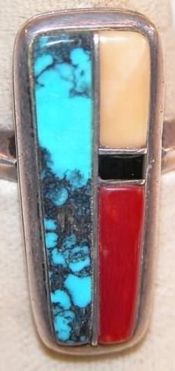 Jewelry; Navajo, Bitsoi-Russell (Phillip & Fannie), Ring, Turquoise ...