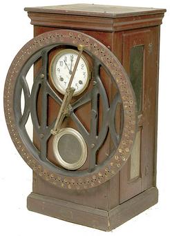 Time Clock; Dey Timer Register, Punch-Type, Oak Case, 35 inch.