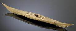Model; Eskimo, Kayak, Seal Skin, Ivory Rigging, 23 inch.