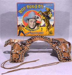 Toy Gun; Roy Rogers Official Holster Outfit, Schmidt Cap Pistols, Box.