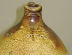 Stoneware; Boston Pottery, Jug, Ovoid, Brown Glaze, 13 inch.