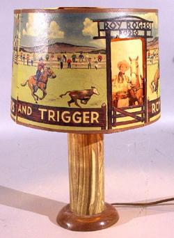 Table Lamp; American, Roy Rogers, Revolving Rodeo.