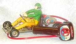 Toy Car; Marx, Race-A-Kart, Battery Operated Go Cart, 10 inch.