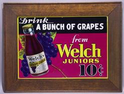 Advertising-Soda; Welch's Grape Juniors, Sign, Drink a Bunch, Tin, 19 inch.