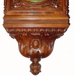 Regulator Clock; French, Pinwheel, Walnut, 77 inch.