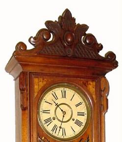 Calendar Clock; Ithaca, No 3 Vienna, 30-Day, Wall, Walnut.
