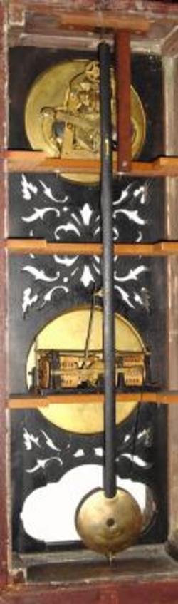 Calendar Clock; Ithaca, No 3 Vienna, 30-Day, Wall, Walnut.