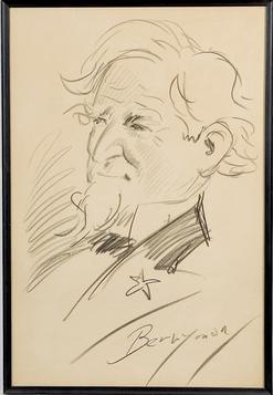 Berryman, Clifford Kennedy; Chalk & Crayon Drawing, signed, Uncle Sam ...