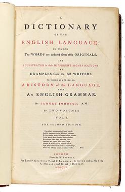 Reference; A Dictionary of the English Language... , Samuel Johnson, 2 ...