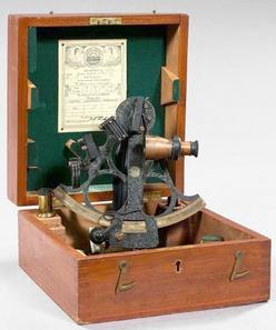 Instrument; Sextant, Hughes & Son, Husun, Case.