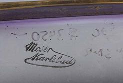 Moser Glass; Jewelry Casket, signed, Gold Enamel Decoration, 8 inch.