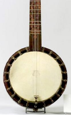 Strings; Banjo, Martin Brothers, 5-Strings, Inlaid Florals.