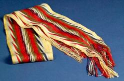 Ceremonial; Assumption Sash, Woven Wool, 76 inch.